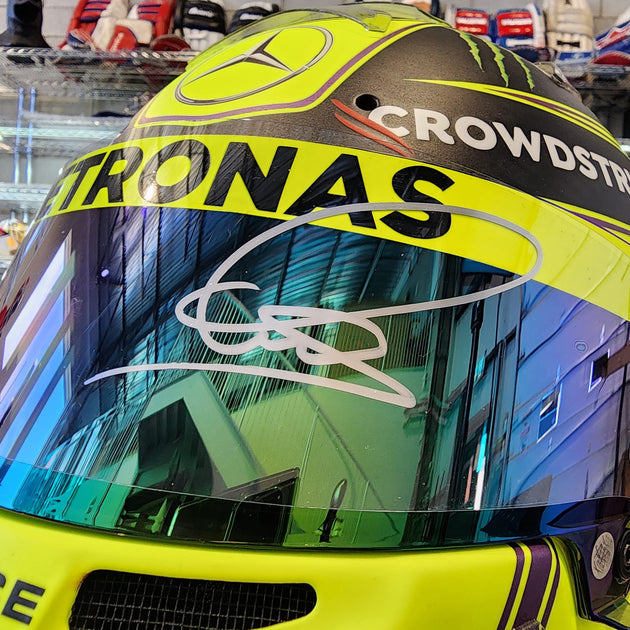 SOLD! 💥💥Lewis Hamilton Signed Helmet 2022 Mercedes Yellow & Purple ...