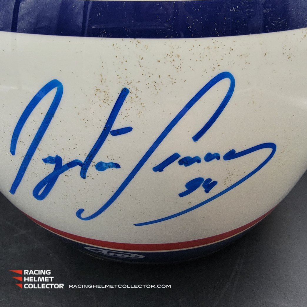 Alain Prost & Ayrton Senna Testing Helmet TRACK WORN by Prost Autograp ...