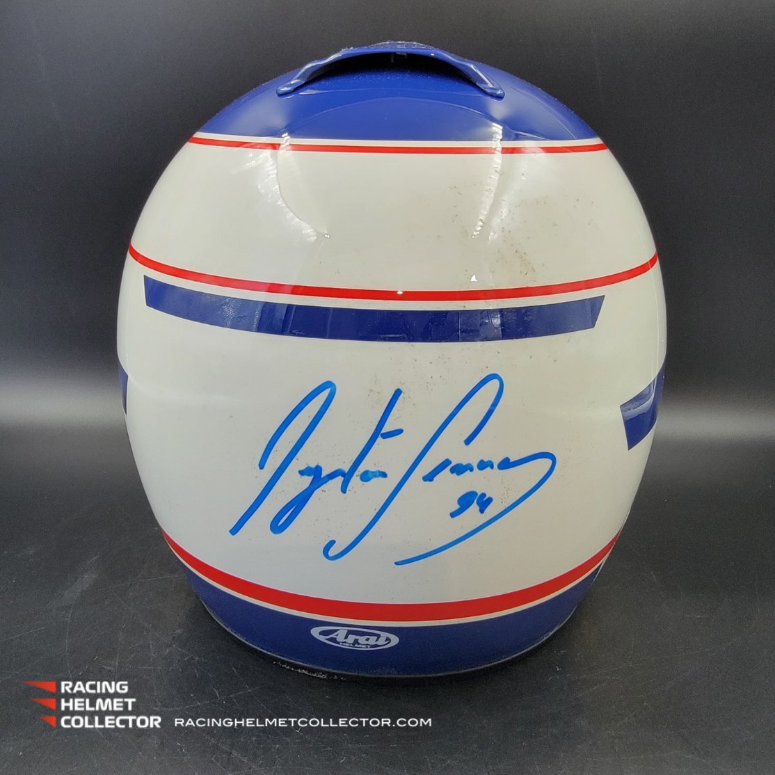 Alain Prost & Ayrton Senna Testing Helmet TRACK WORN by Prost Autograp ...