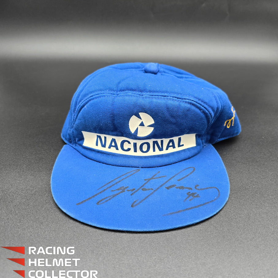 Ayrton Senna Cap WORN & Signed NACIONAL 1994 Autographed Directly From ...