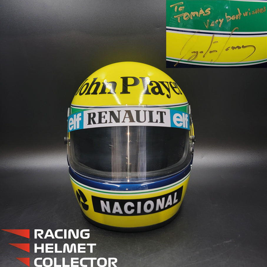 Ayrton Senna Signed Directly On Helmet 1985 LOTUS John Player Original ...