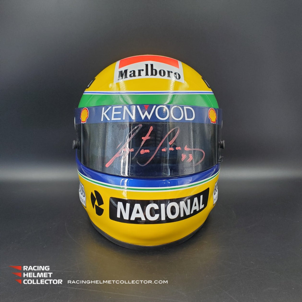 Ayrton Senna Signed Visor RACE WORN USED 1993 Team Mclaren Mounted on ...