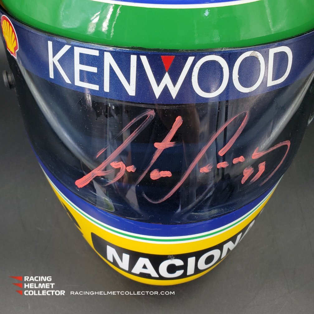 Ayrton Senna Signed Visor RACE WORN USED 1993 Team Mclaren Mounted on ...