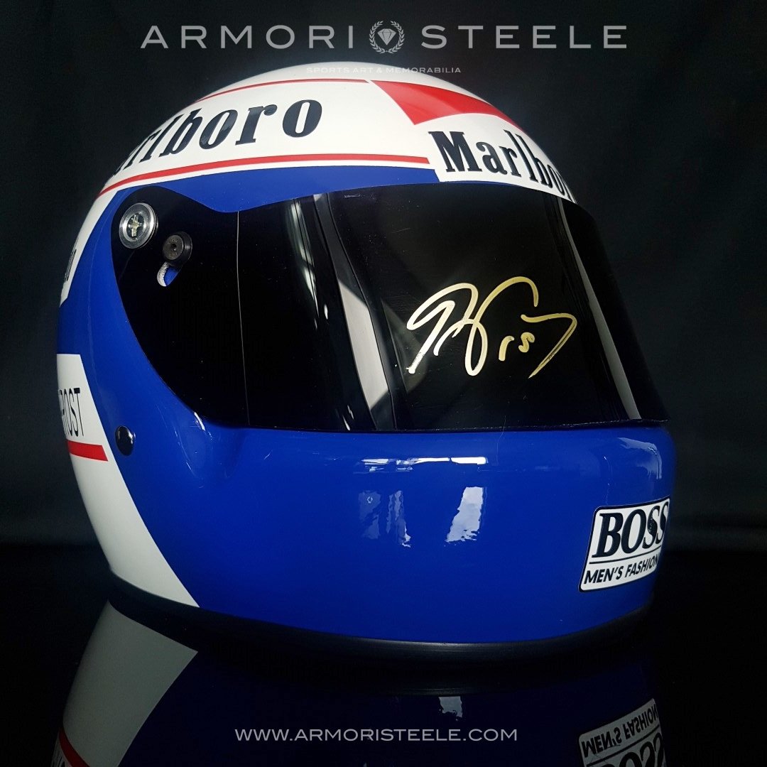 ALAIN PROST 1985 SIGNED AUTOGRAPHED F1 HELMET DISPLAY EDITION - GOLD A ...