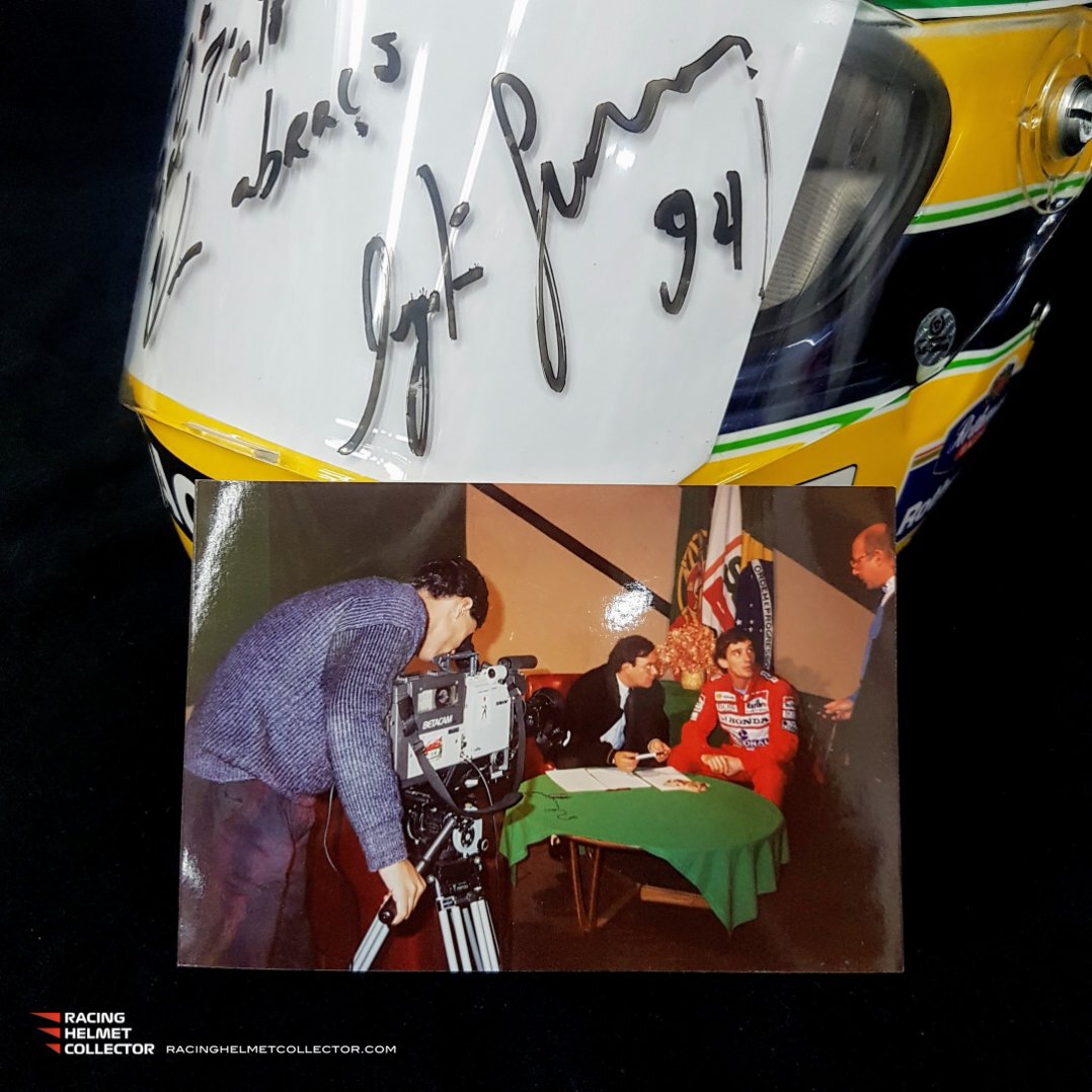 Ayrton Senna Signed Helmet 1994 Tribute Autographed Visor Dedicated to ...