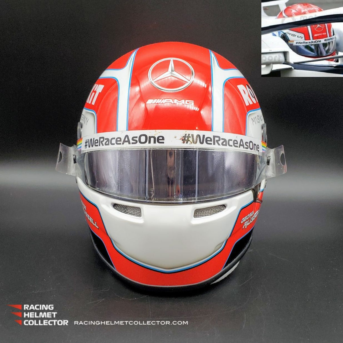 George Russell Helmet Race Worn Used Visor 2020 Mounted On Promo Helme ...