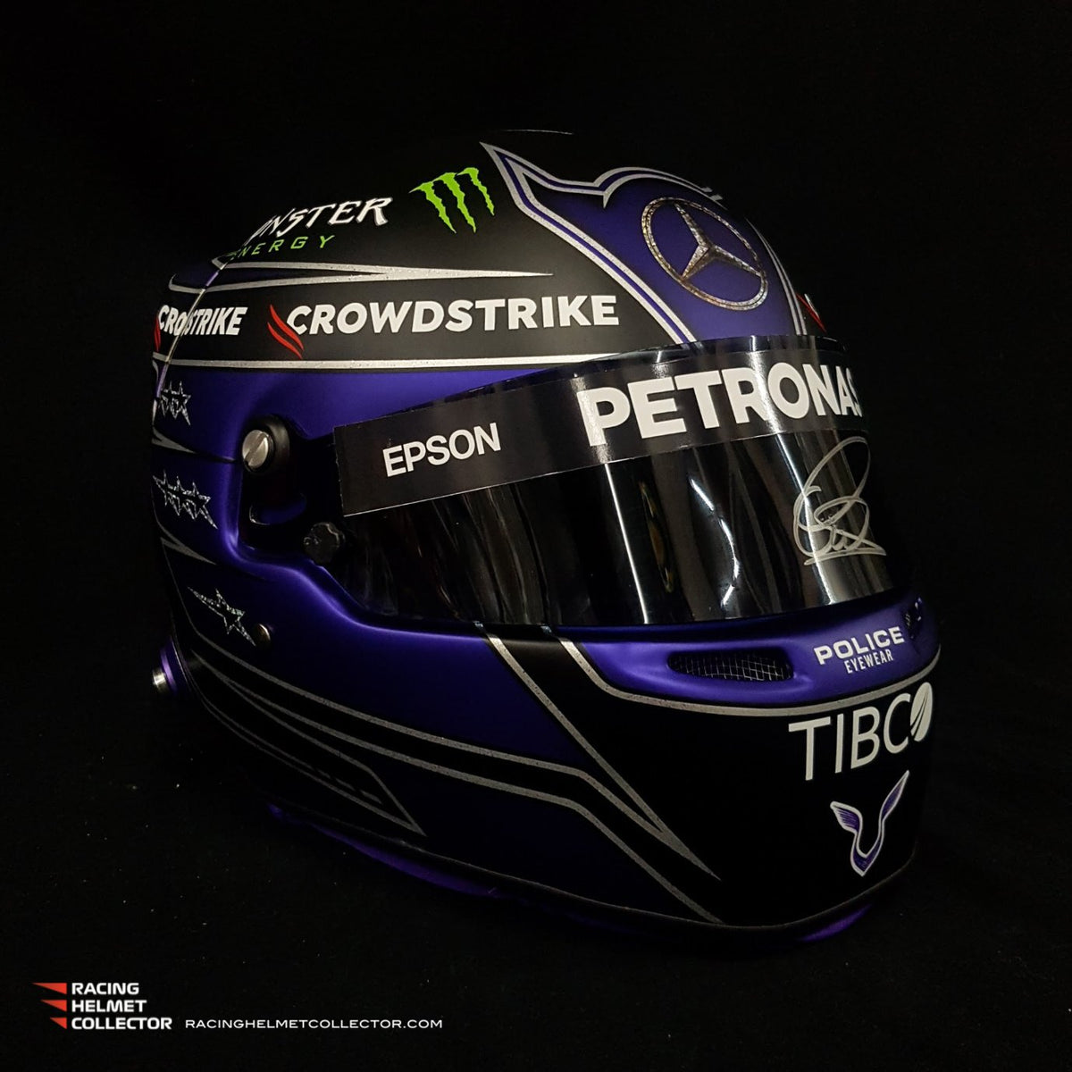 Lewis Hamilton 2020 Signed Black & Purple BLM Autographed Visor Tribut ...