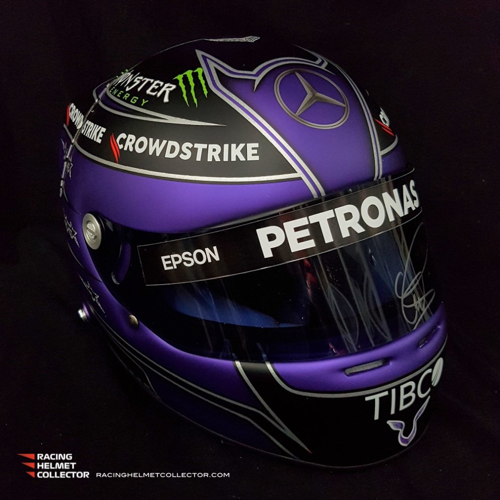 Lewis Hamilton 2020 Signed Black & Purple BLM Autographed Visor Tribut ...