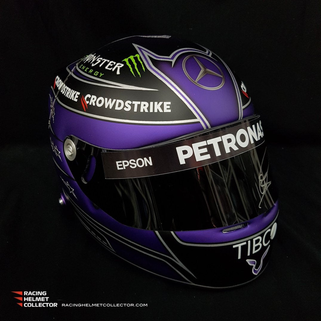 Lewis Hamilton 2020 Signed Black & Purple BLM Autographed Visor Tribut ...