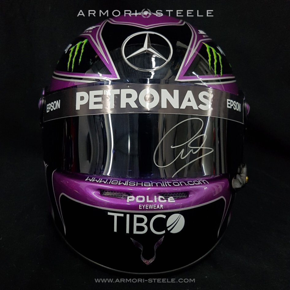 Lewis Hamilton 2020 Signed Black & Purple BLM Autographed Visor Tribut ...