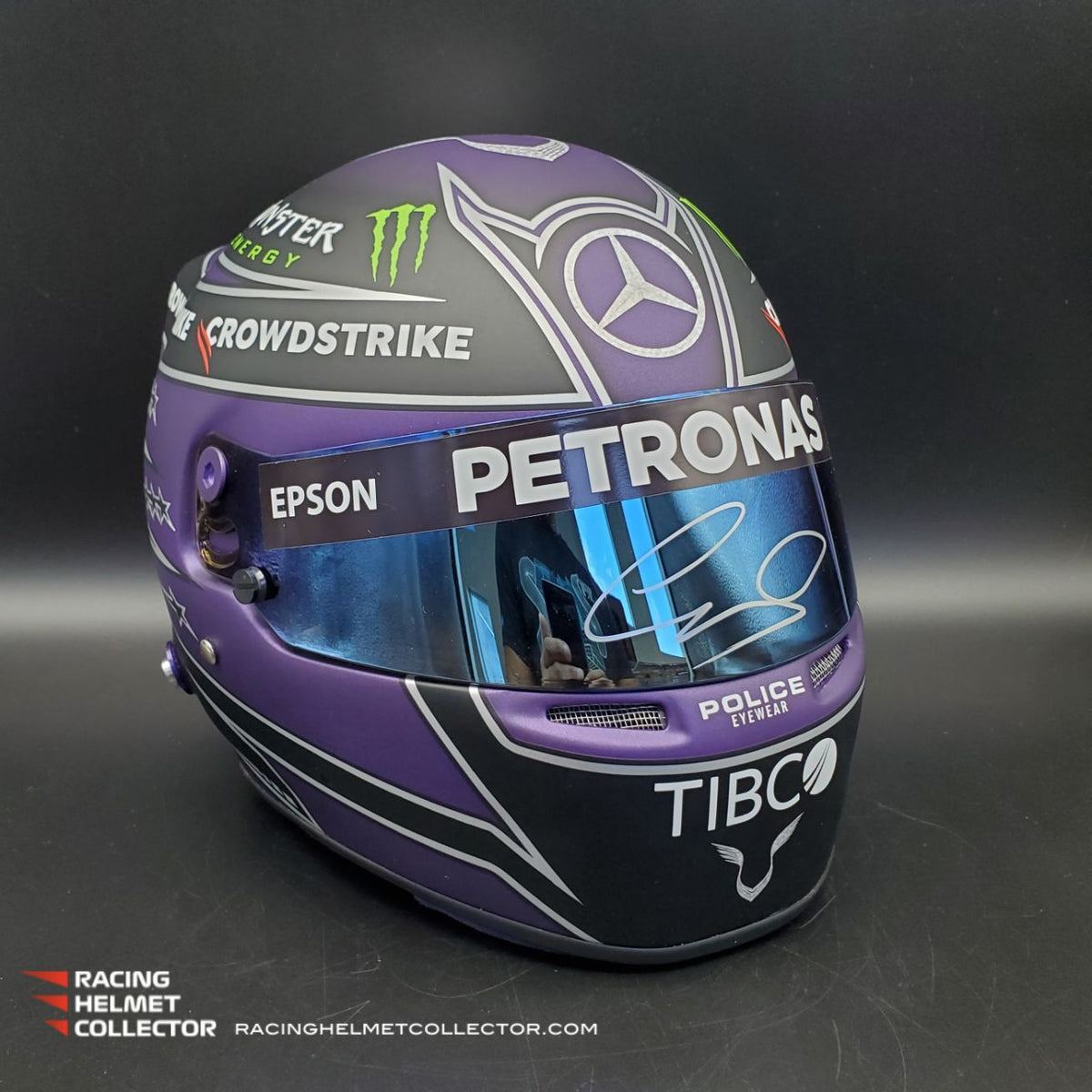Lewis Hamilton Signed Helmet Visor 2021 Black & Purple Autographed 1:1 ...