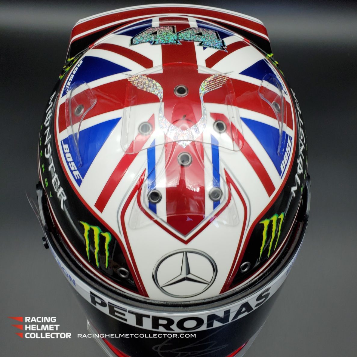 Lewis Hamilton Signed Helmet Visor TEAR-OFF 2019 White Silverstone Eng ...