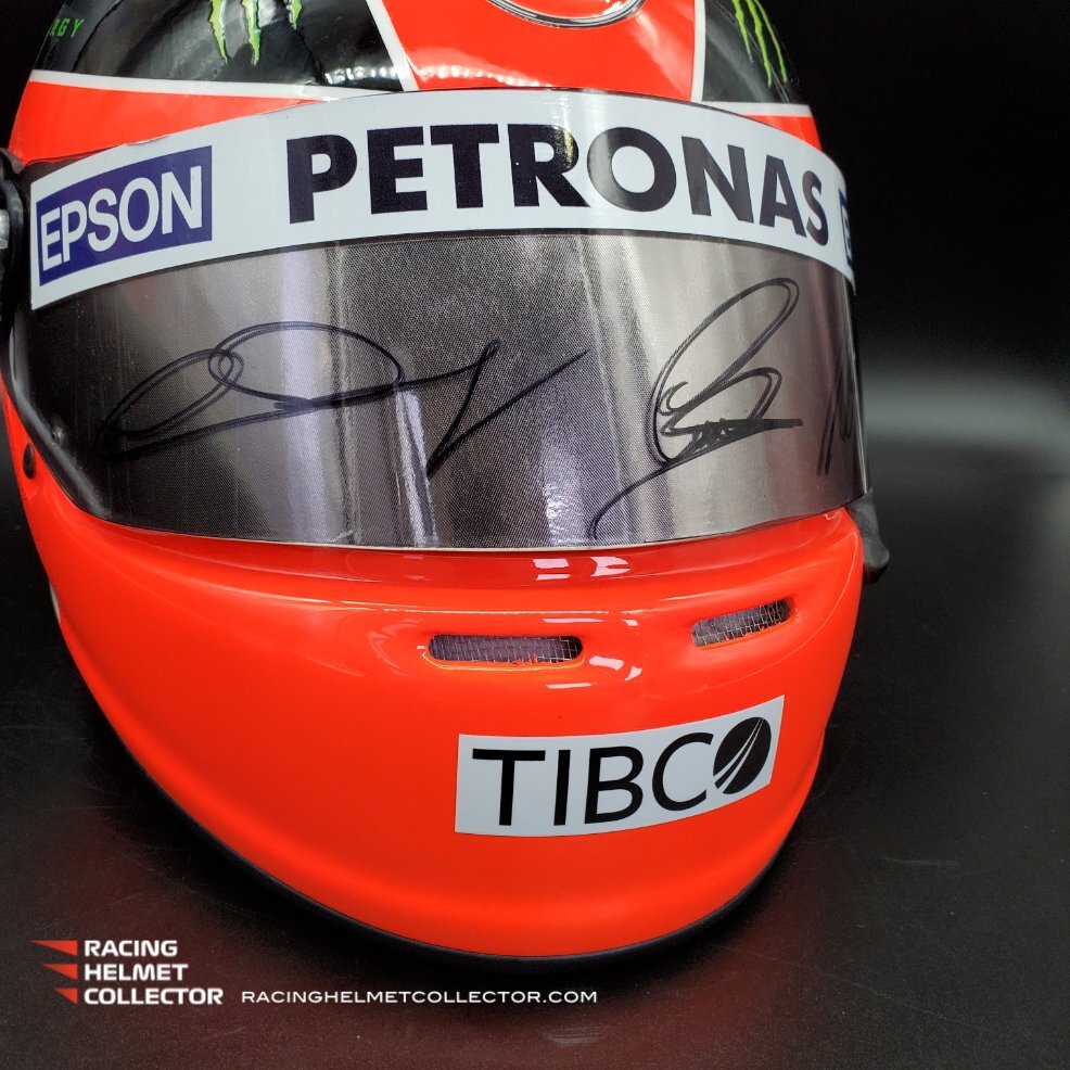 Lewis Hamilton + Niki Lauda + Nico Rosberg 2019 Signed Helmet Visor Tr ...