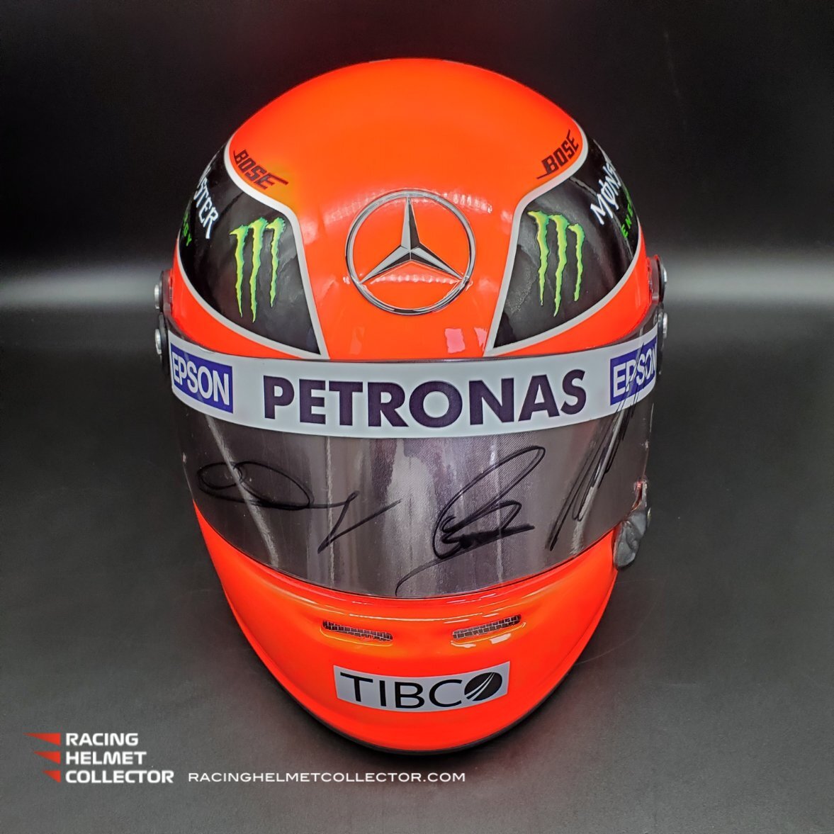Lewis Hamilton + Niki Lauda + Nico Rosberg 2019 Signed Helmet Visor Tr ...