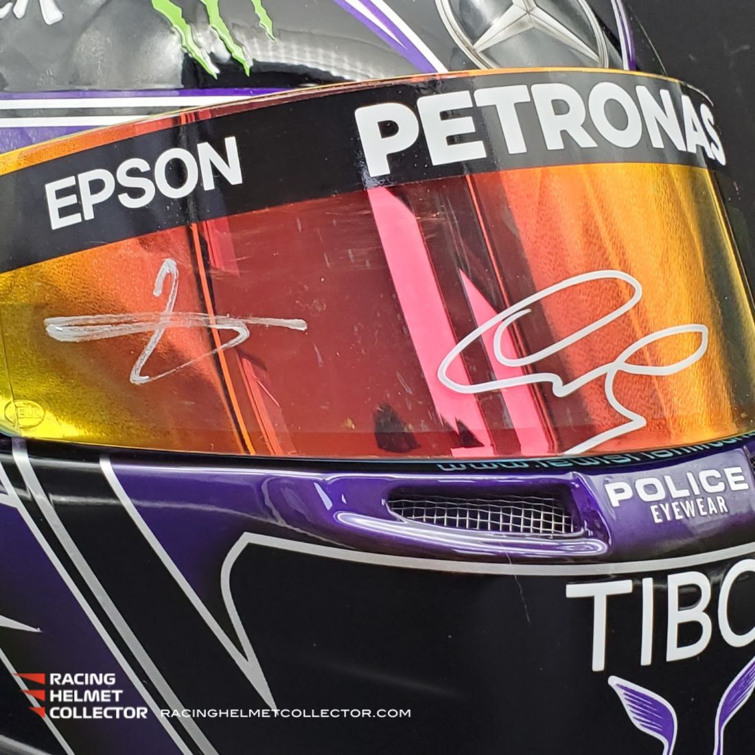 Lewis Hamilton + Toto Wolff Signed Helmet Dual Signed Race Issued Viso ...